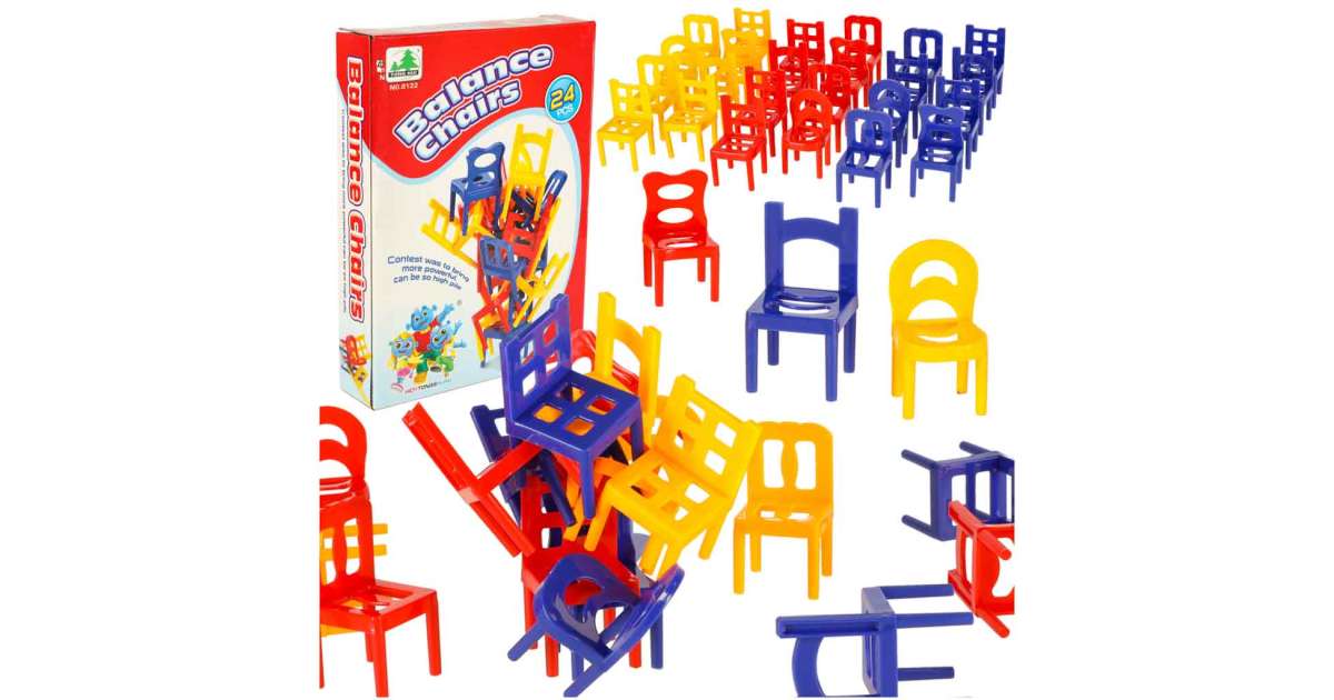 Chairs stacking dexterity game. Wholesale, import. Wholesaler Ikonka.