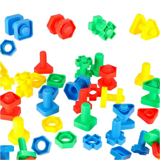 Construction blocks educational montessori screws 30 elements - Ikonka ...