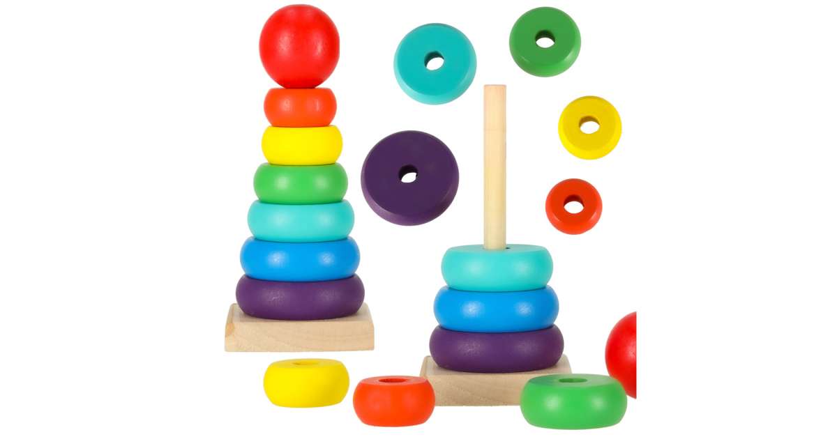 Pyramid pyramid wooden tower rainbow sorter 13cm - Ikonka - Hurtownia ...