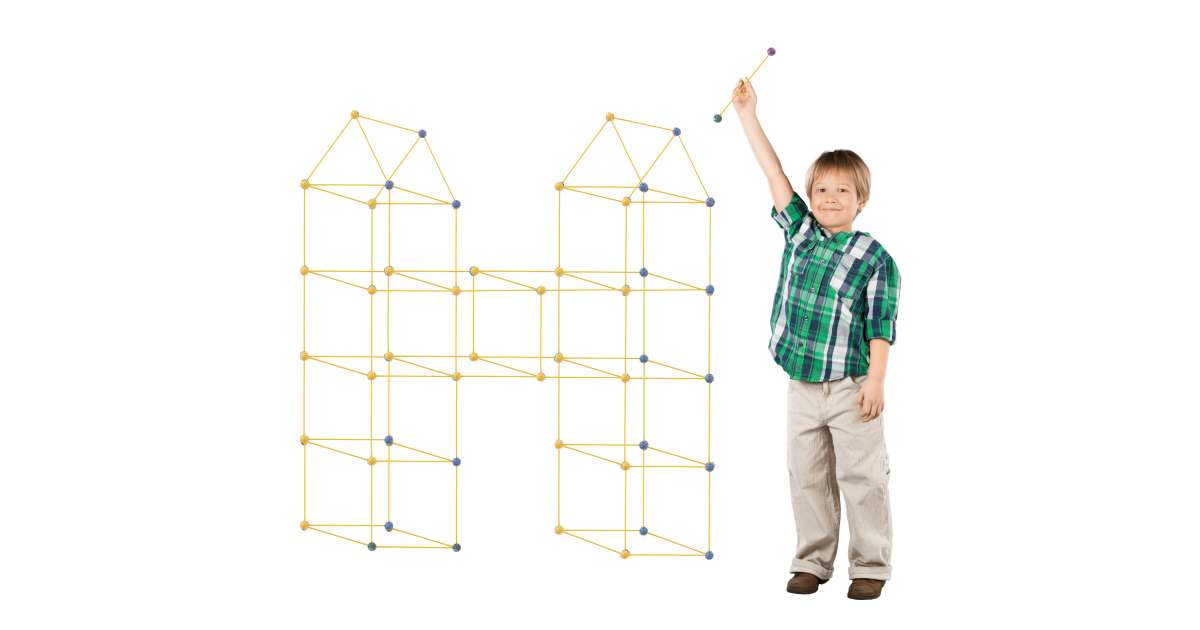 Construction blocks tube straw base tent house 75el. - Ikonka ...