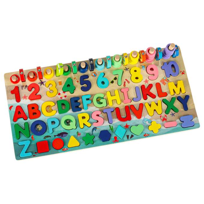 Wooden counting rod fish fishing alphabet numbers - Ikonka - Hurtownia ...