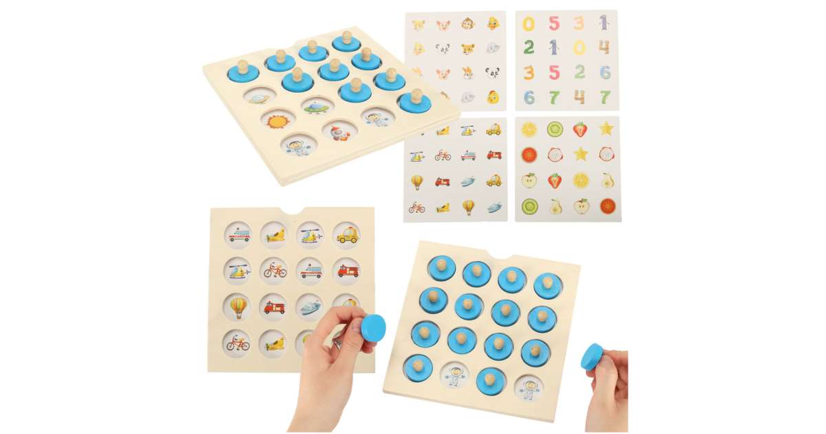 Memory game wooden puzzle board game 4 cards. Wholesale, import ...