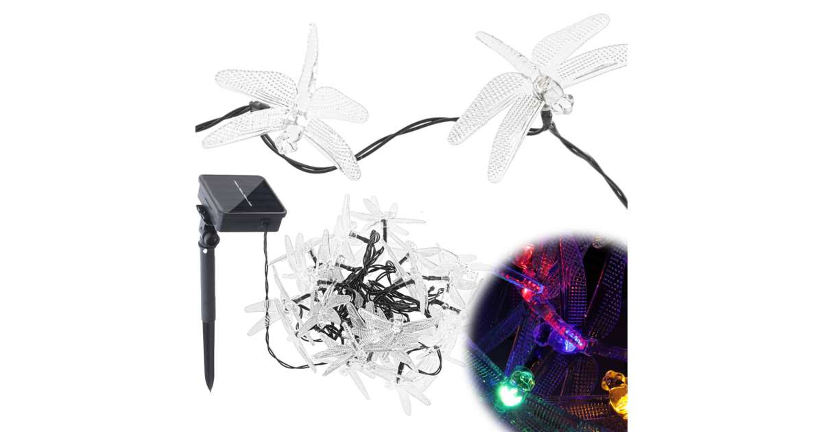 Solar garden lights dragonflies 6,5m 30LED multicolor - Ikonka ...