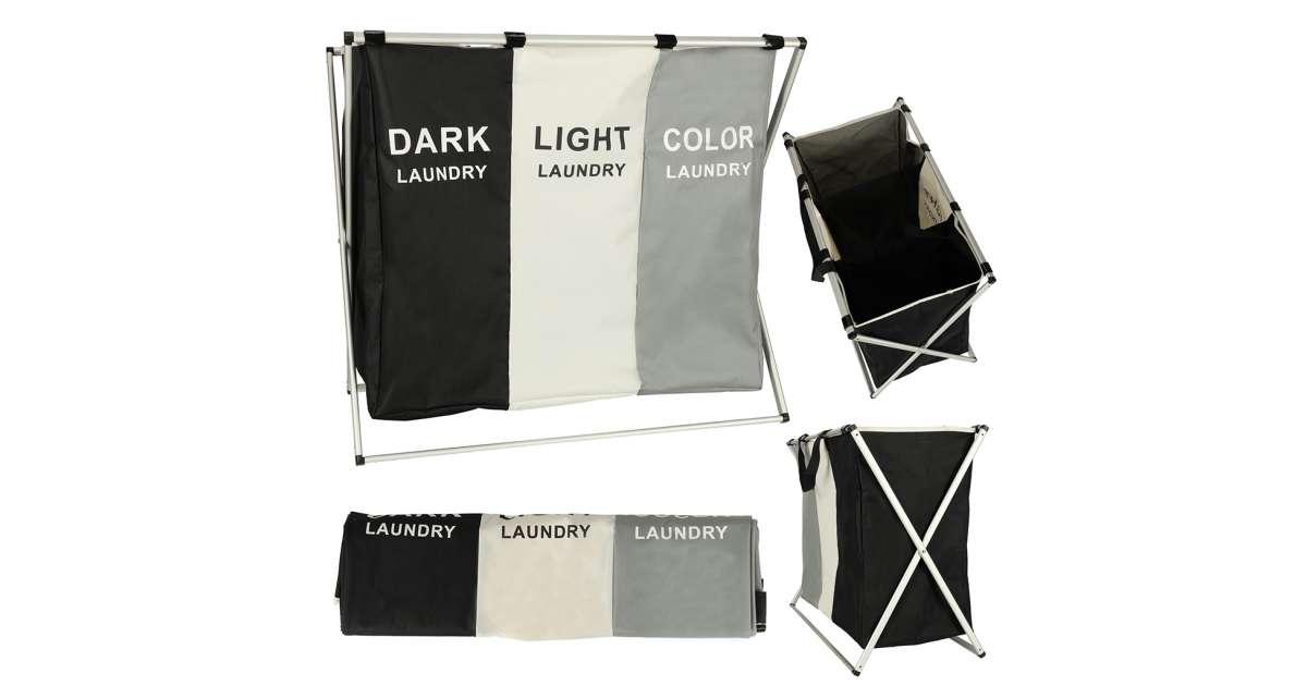 Laundry basket segregation organizer 3 compartments 135l - Ikonka ...