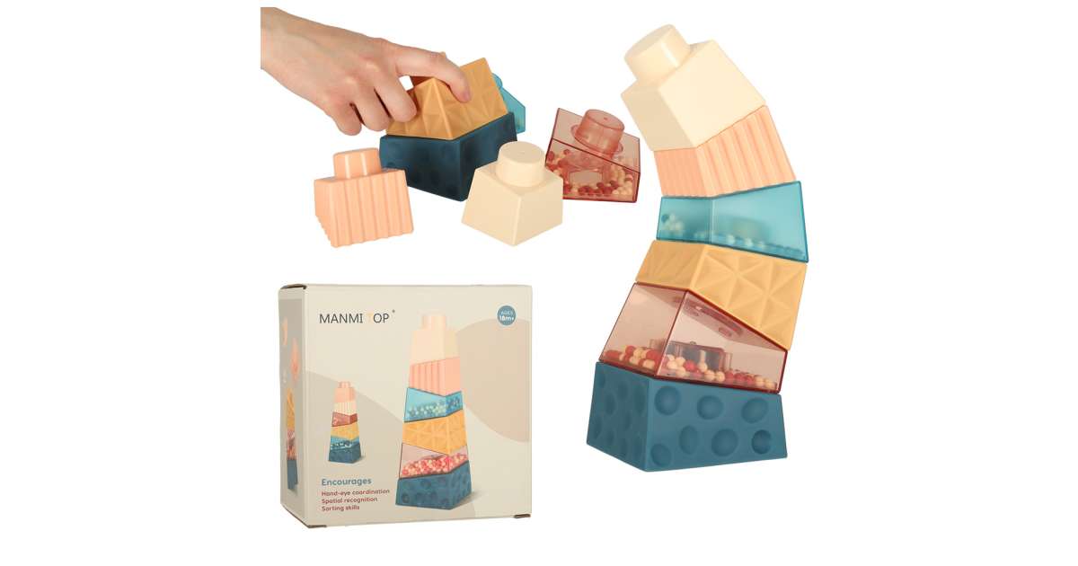 Montessori educational pyramid sensory tower with balls - Ikonka ...