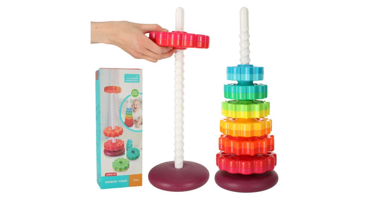 Rainbow tower pyramid pinwheel spiral for stacking - Ikonka - Hurtownia ...