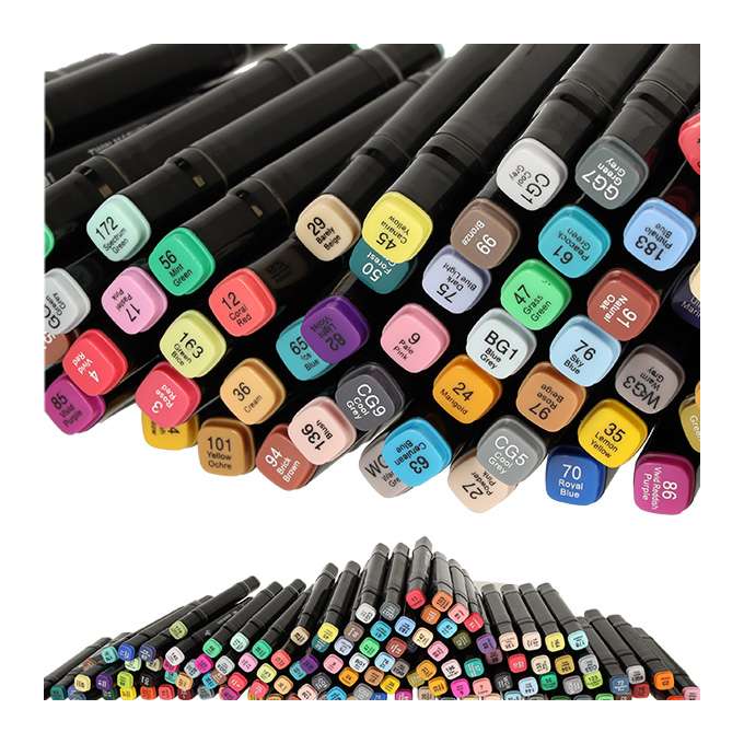 Double-sided alcohol markers in case 120 + stand - Ikonka - Hurtownia ...