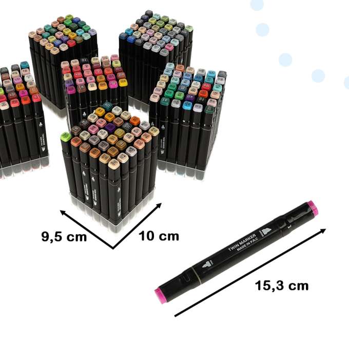 Double-sided alcohol markers in case 204 + stand - Ikonka - Hurtownia ...