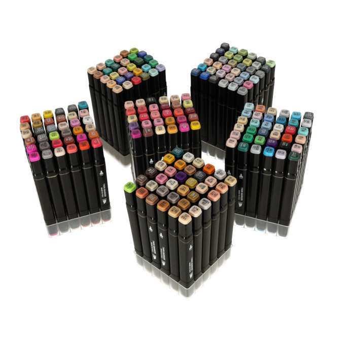 Double-sided alcohol markers in case 204 + stand - Ikonka - Hurtownia ...