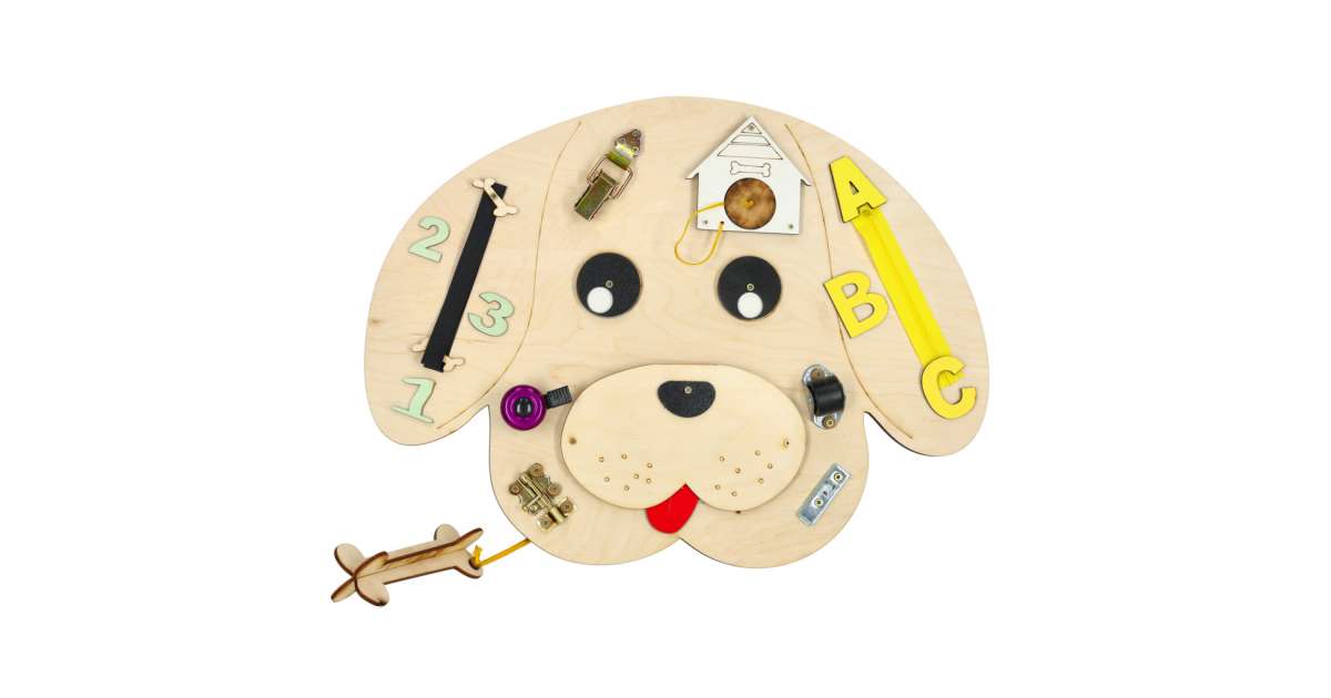 Wooden manipulative board dog 49x37x6.5 - Ikonka - Hurtownia Internetowa
