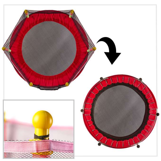 Garden trampoline for children red. Wholesale, import. Wholesaler Ikonka.