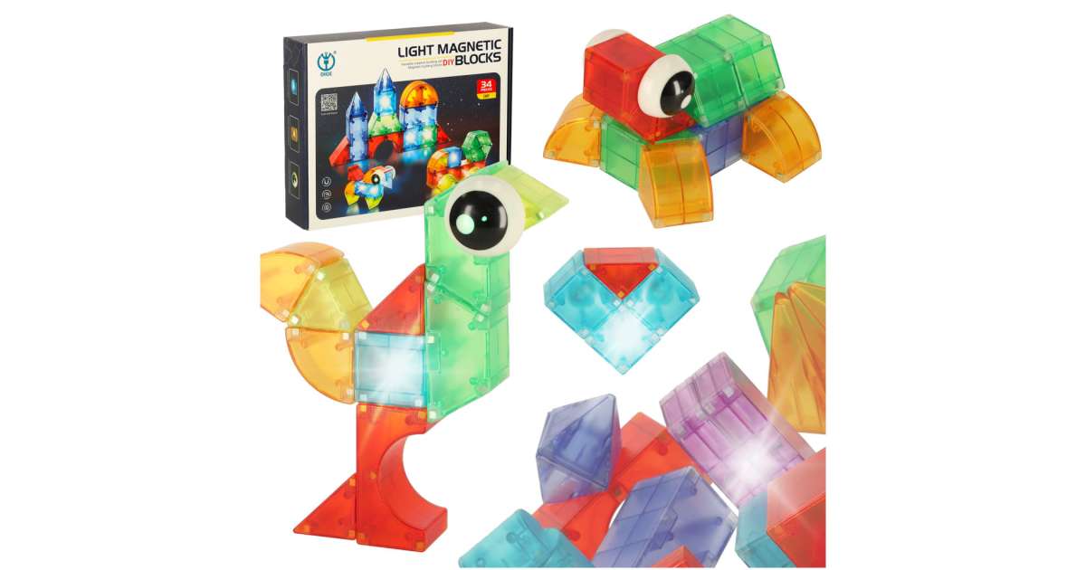 Magnetic light-up blocks 32 el. Wholesale, import. Wholesaler Ikonka.