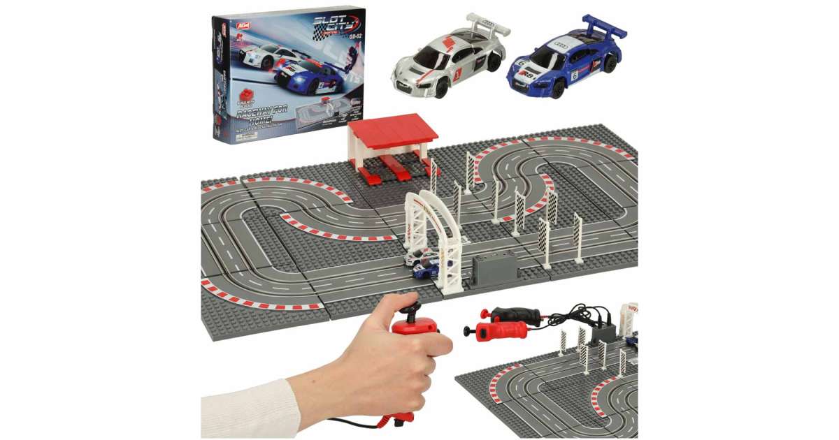 Electric racing car track + 2 cars construction blocks GD-02. Wholesale ...