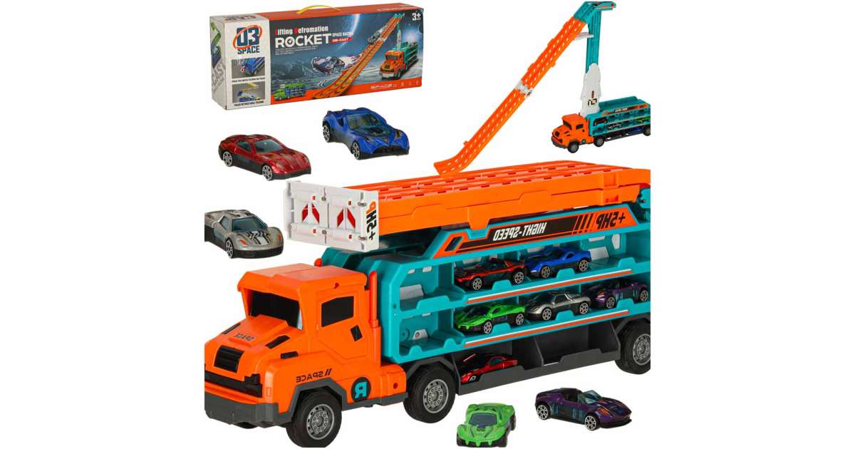 Car racing track car transporter 6 el. orange. Wholesale, import ...