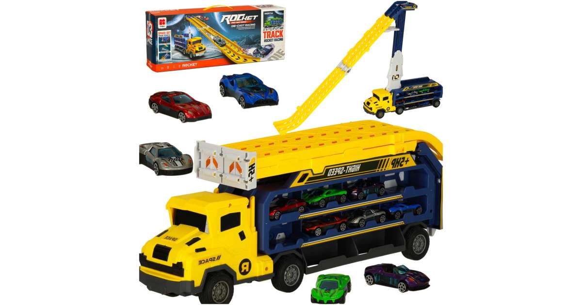 Car racing track car transporter 6 el. yellow. Wholesale, import ...