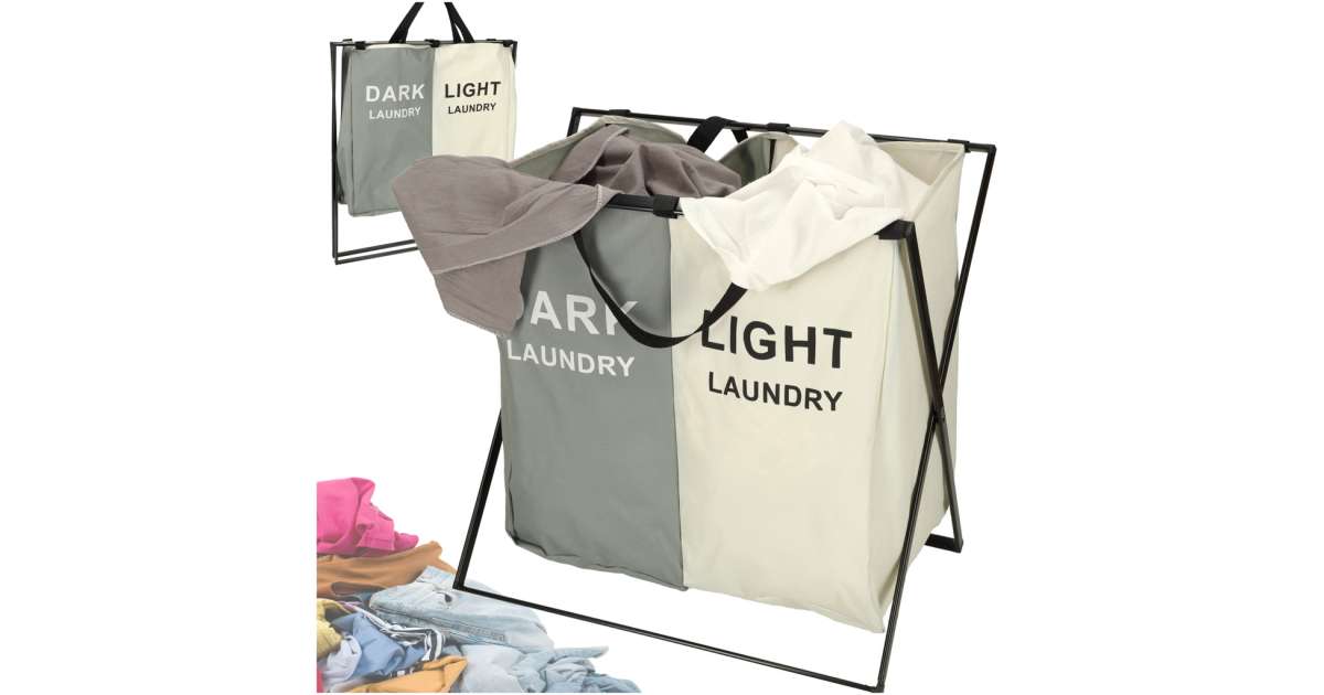 Laundry basket hamper organiser 2 compartments. Wholesale, import ...