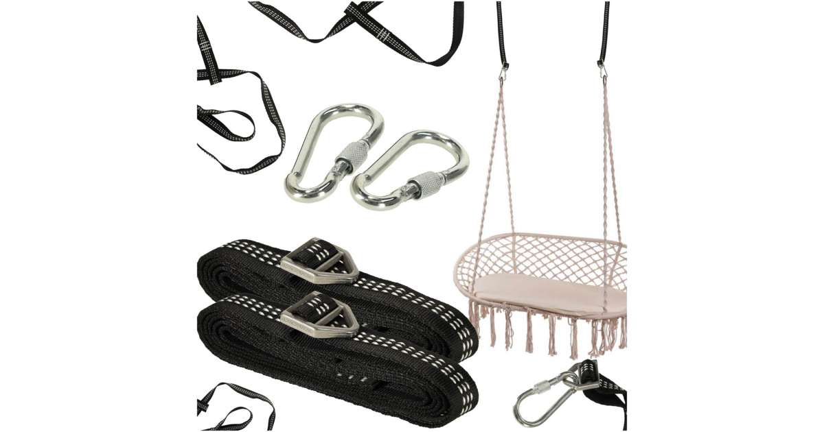 Mounting set for hammock swing strap + snap hook carabiner. Wholesale ...