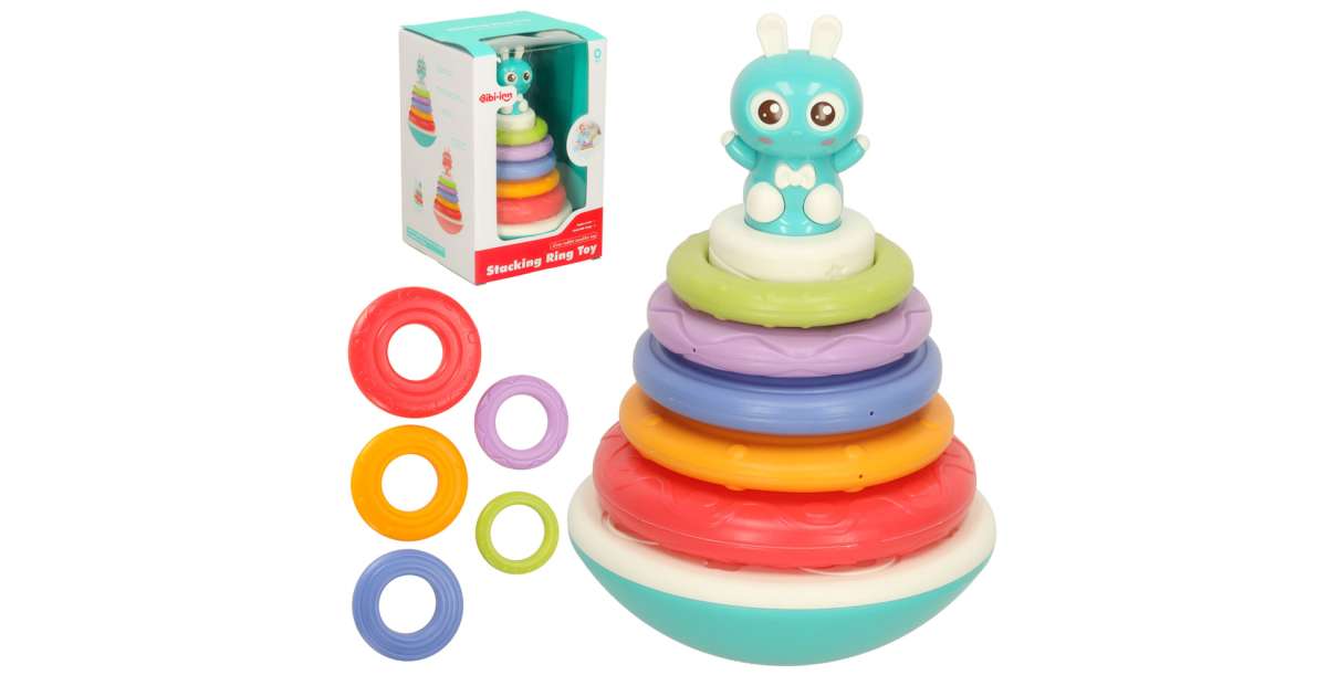 Roly-poly toy sensory stacking tower Bibi-inn blue. Wholesale, import. Wholesaler Ikonka.