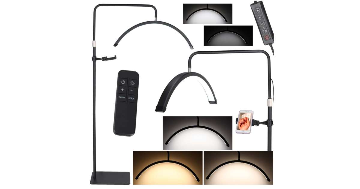 LED cosmetic lamp for eyelash extensions flicker-free light arch black ...