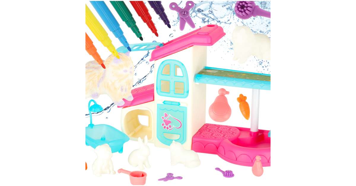 Pet hotel spa house for dog cat animals accessories 26 items - Ikonka ...