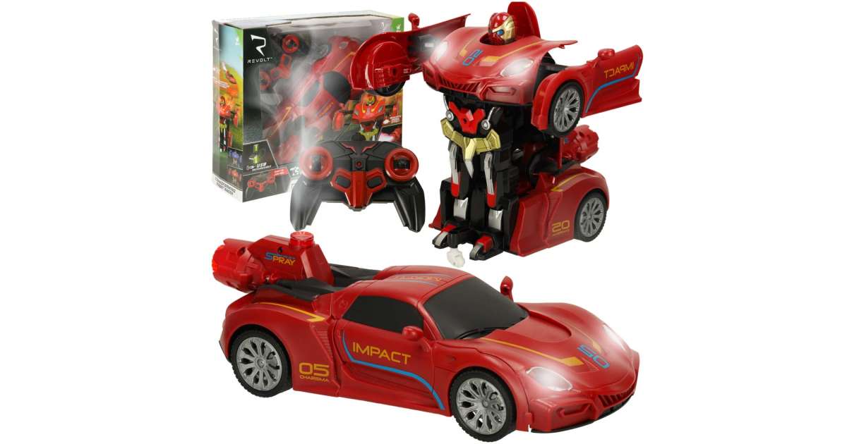 Transformer Revolt TRANSFORMING ROBOT RACER remote control car red - Ikonka - Hurtownia Internetowa