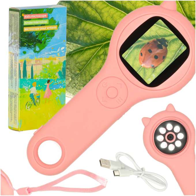 Optical microscope digital loupe 500x 2Mpx pink - Ikonka - Hurtownia ...