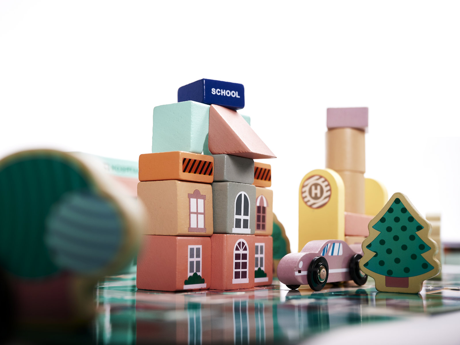 Wooden Building Blocks for Children - Ikonka Wholesale