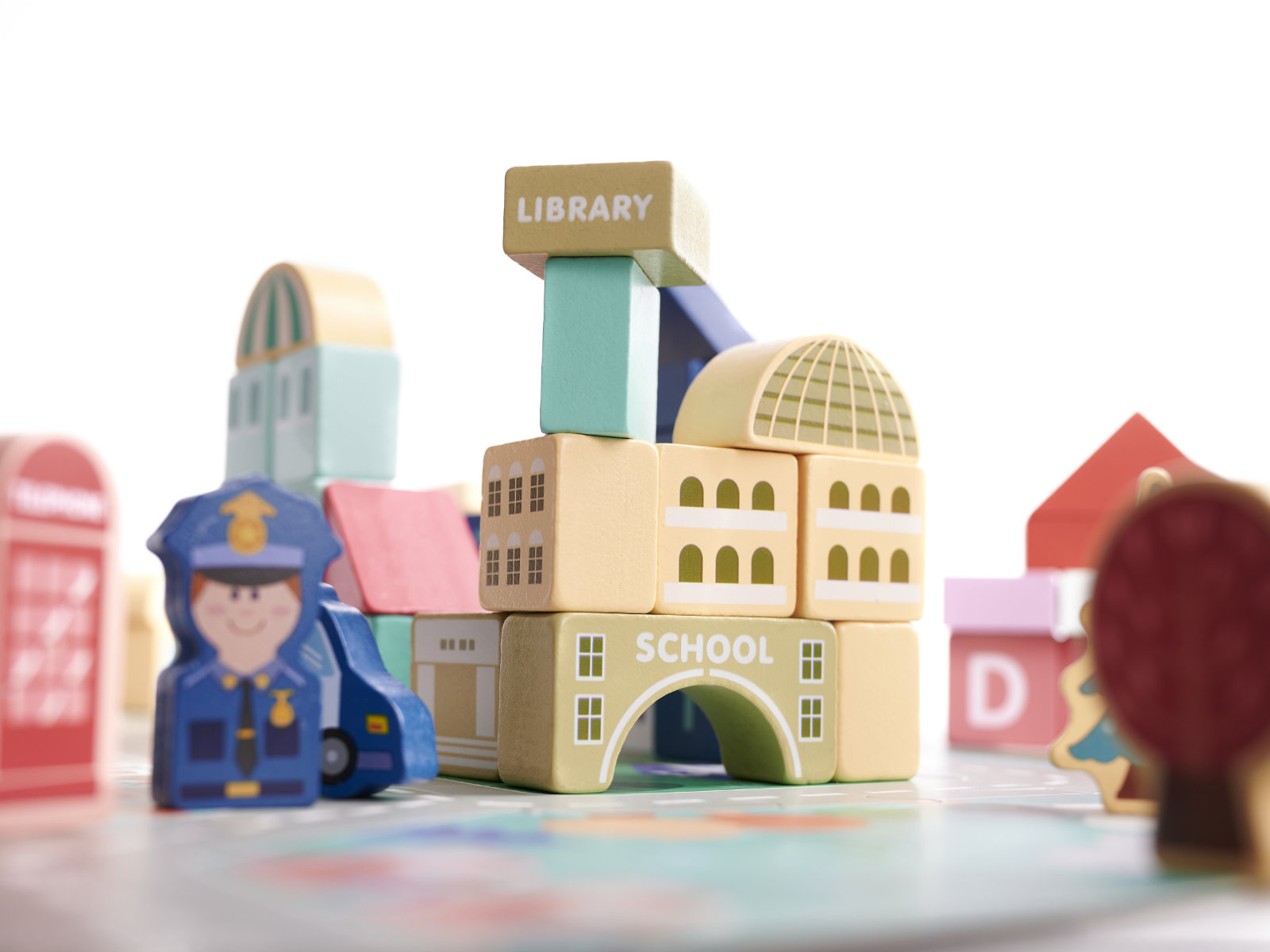 Wooden Building Blocks for Children - Ikonka Wholesale