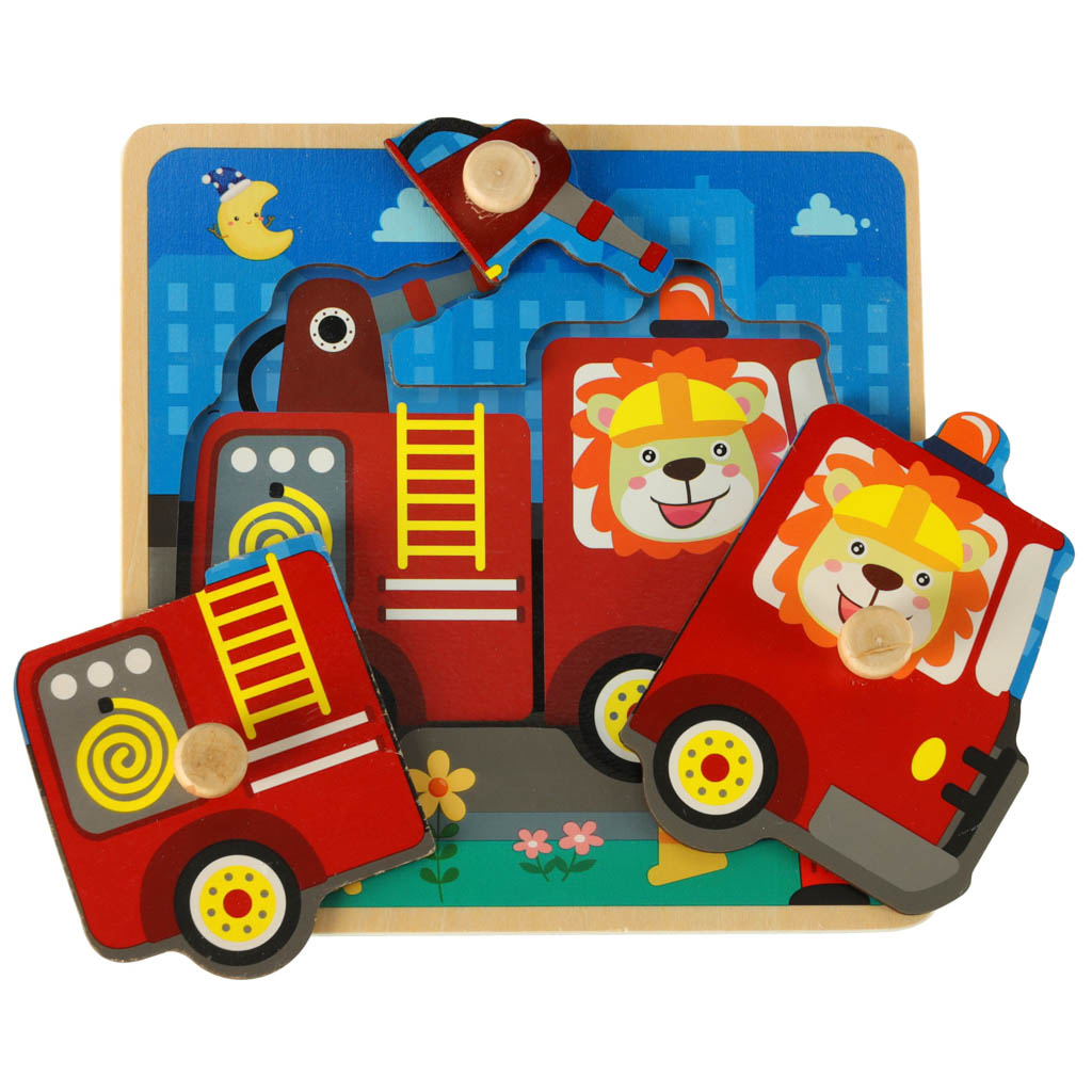 Wooden puzzle fire department - Ikonka - Hurtownia Internetowa