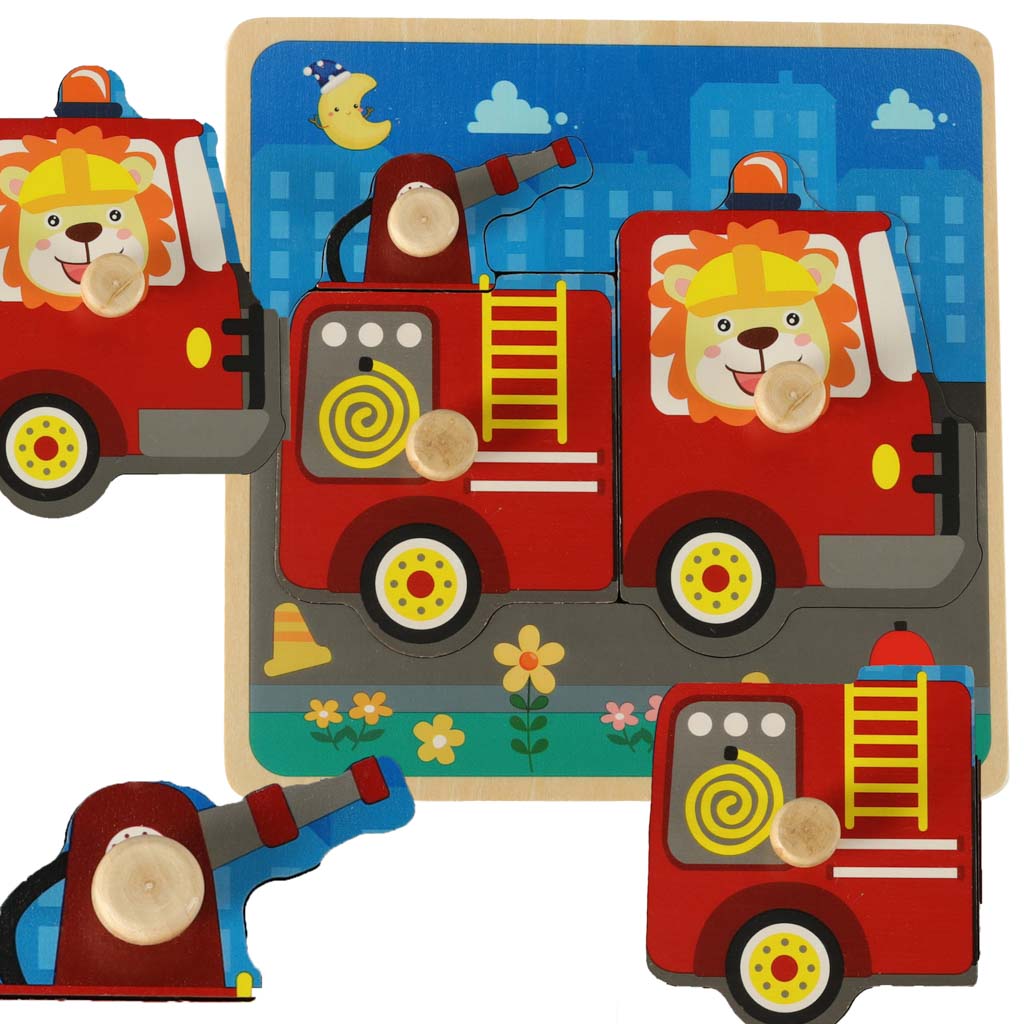 Wooden puzzle fire department - Ikonka - Hurtownia Internetowa