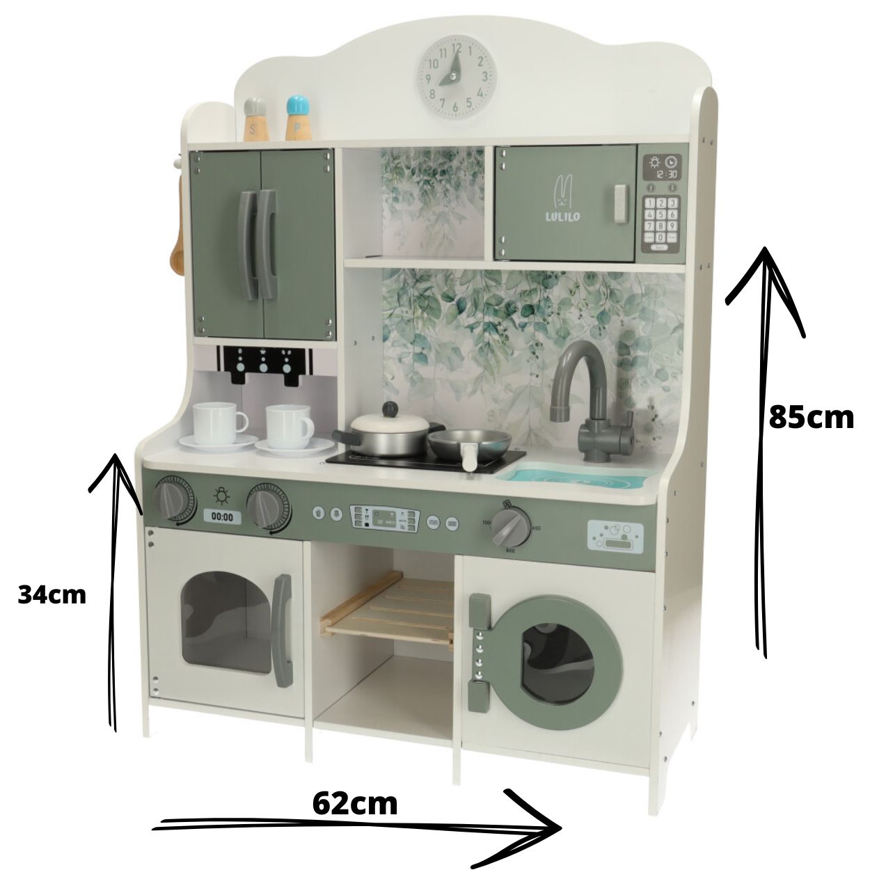 Wooden kitchen MDF LULILO Saliko with espresso machine - Ikonka ...