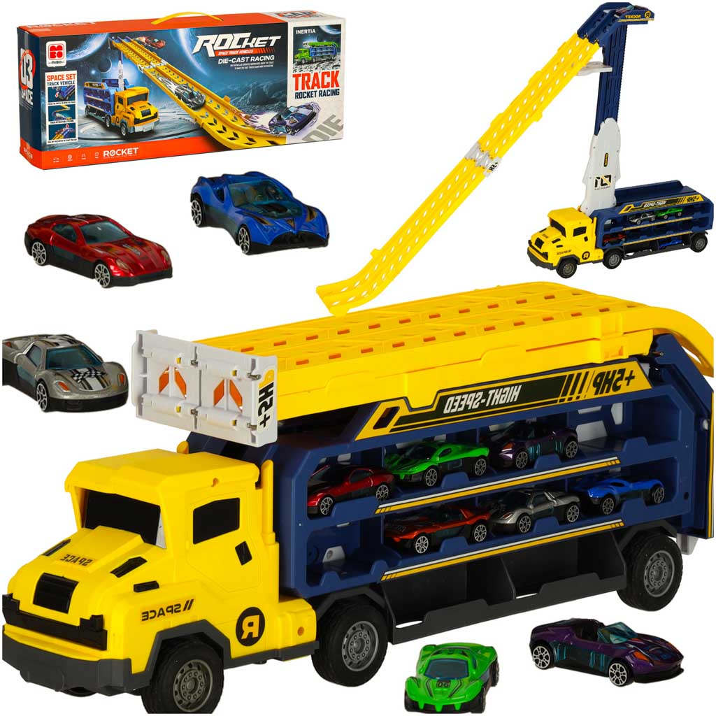 Car racing track car transporter 6 el. yellow. Wholesale, import ...